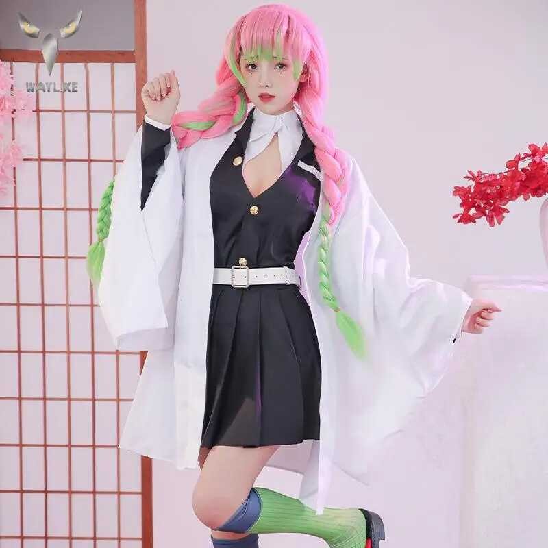 Anime New Kanroji Mitsuri Cosplay Costume, Kimetsu No Yaiba Kimono ...