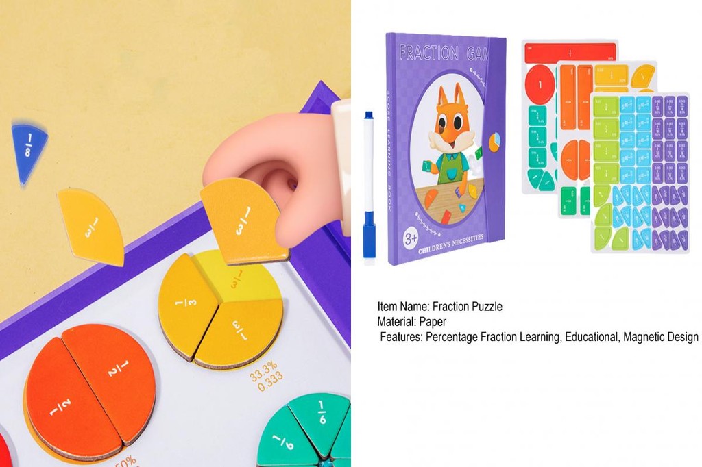 Yuxihon| Fraction Manipulatives Colorful Magnetic Fraction Tiles Set ...