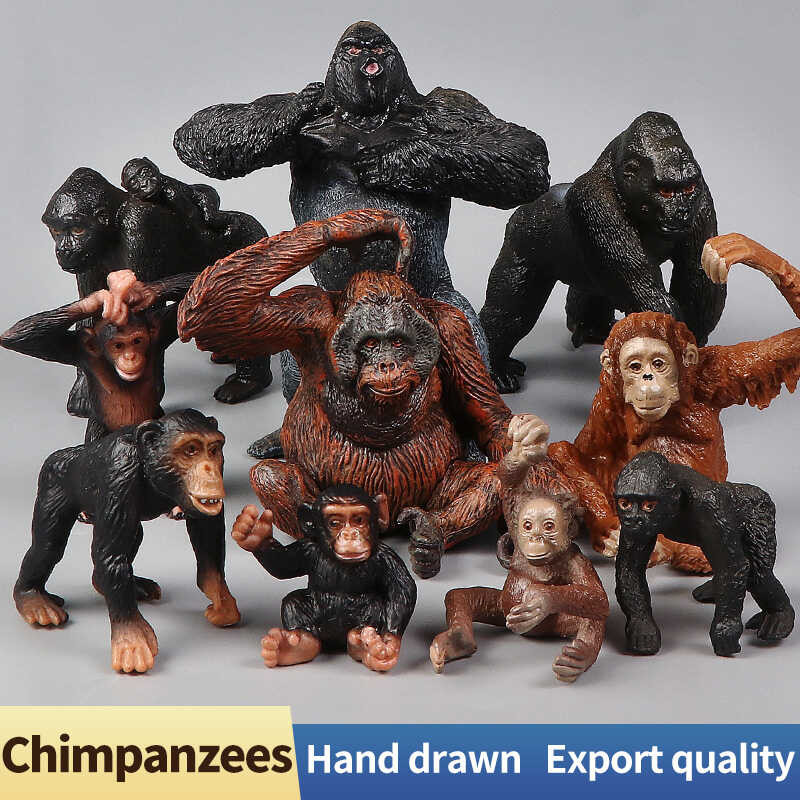 Simulation Original PVC Wild Animals Model Chimpanzee Orangutan Gorilla Action Figures ...