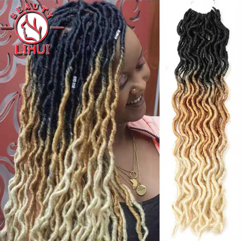 Gypsy Goddess Locs Crochet Braids Hair Ombre Soft Curly Faux Synthetic ...