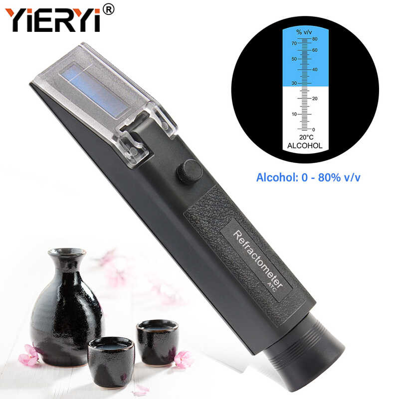 New Specialised 0-80% Alcohol Refractometer ATC Alcohol Content Tester ...