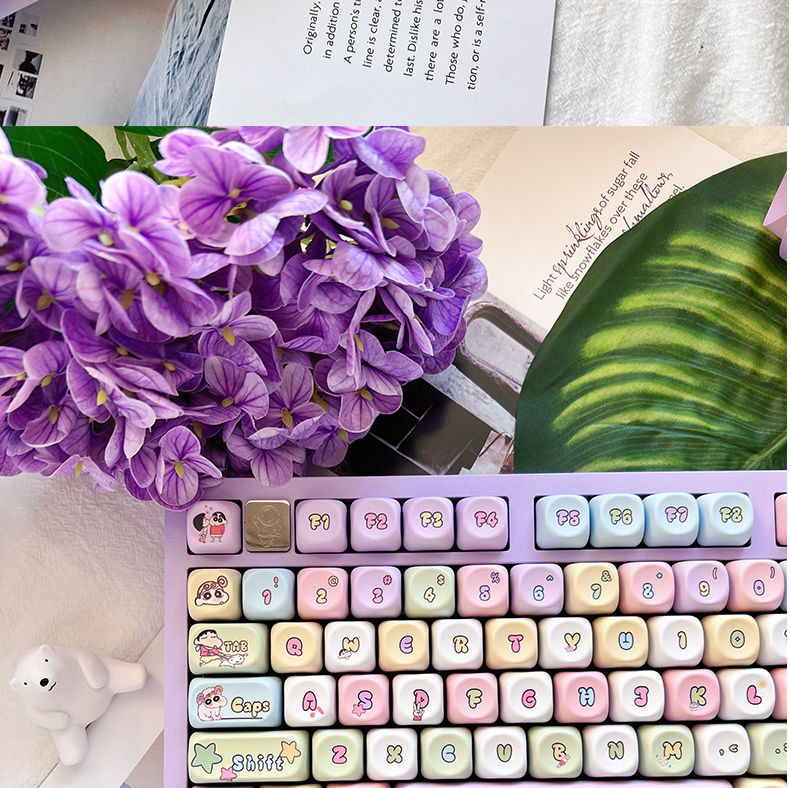 Crayon Shin-Chan Keycaps MOA Profile Cute Personalized Five-sided PBT ...