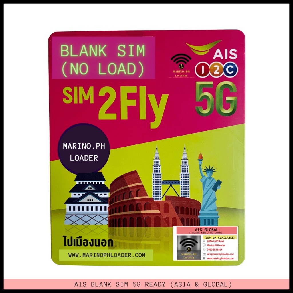 Ais Sim2fly Blank Sim Card ( ASIA & GLOBAL 5G NETWORK ) | Shopee Philippines