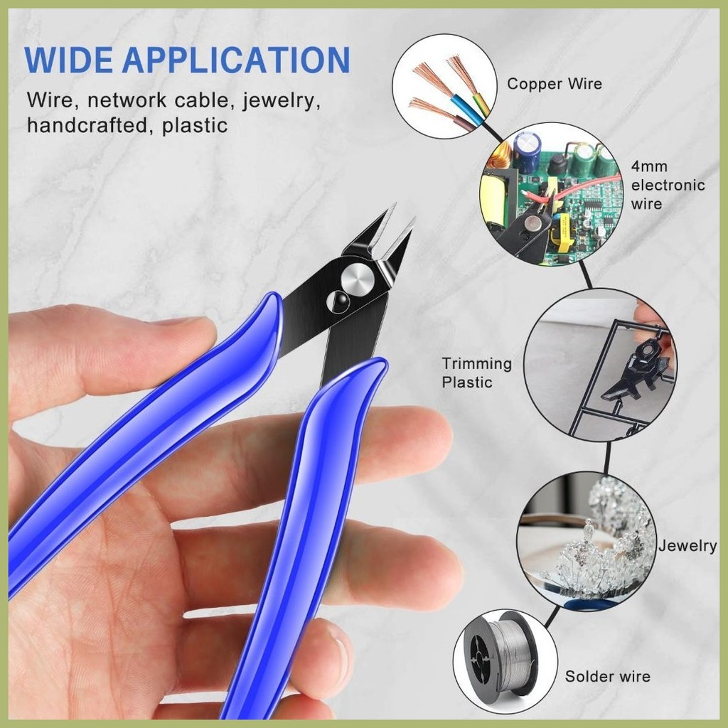 NICE-POWER Wire Flush Cutters, 5-inch Ultra Sharp & Powerful Side ...