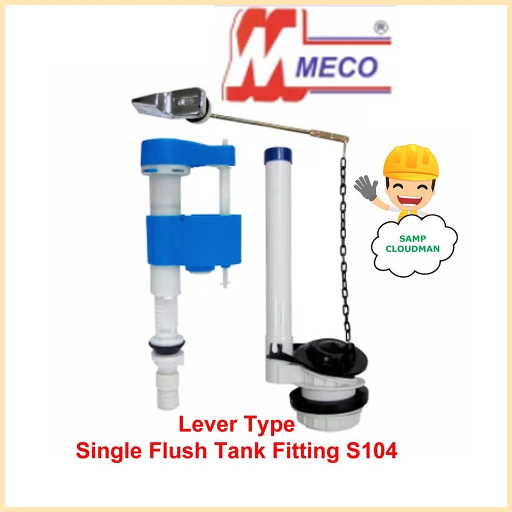 Meco Universal Tank Fittings Replacement Lever Push Button SET Toilet ...