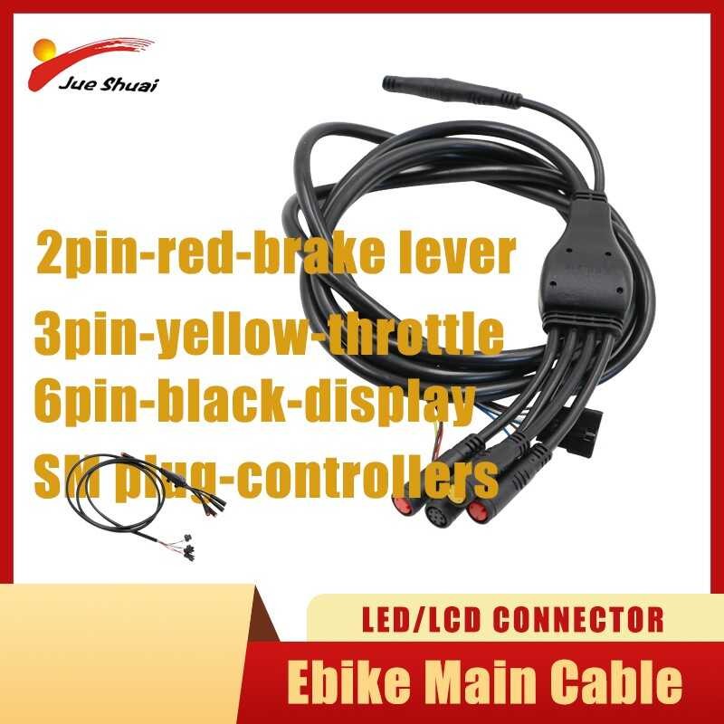 Led/Lcd Electric Bike Waterproof Main Cable 3-4 Functional Connectors ...