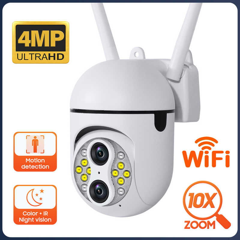 Dual New 4Mp Lens Wifi Surveillance Outdoor Waterproof 10X Digital Zoom ...