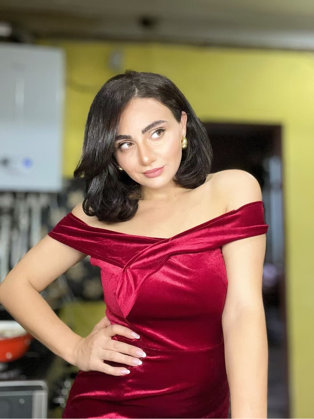 Korean Black Red Prom Evening Cocktail Dress Ball Wedding Debut JS Ball ...