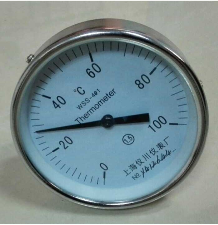 Shanghai Yichuan Instrument Factory Axial Bimetallic Temperature Gauge WSS-401 100 ℃ l=10 ...