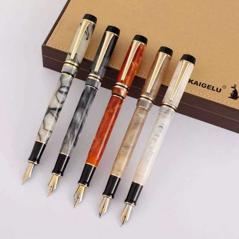 Tt Tt KAIGELU 316 Acrylic Fountain Pen Golden Clip EF M Nib Writing Ink ...