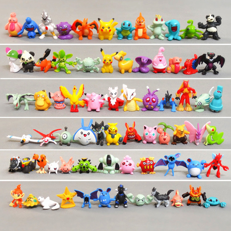 24Pcs/box Pokemon Figurine With Box Case Holder Pikachu Anime Dolls ...