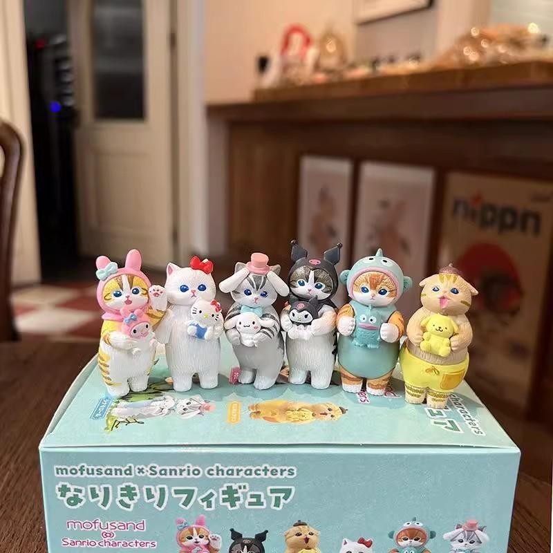 Mofusand Shark Cat Cos Blind Box Kuromi Character Figures Toy Ornaments ...