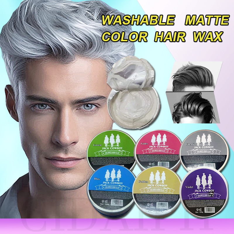 100g Washable Hair Dye Wax Molding Paste Dye Styling Pomade White Gray ...
