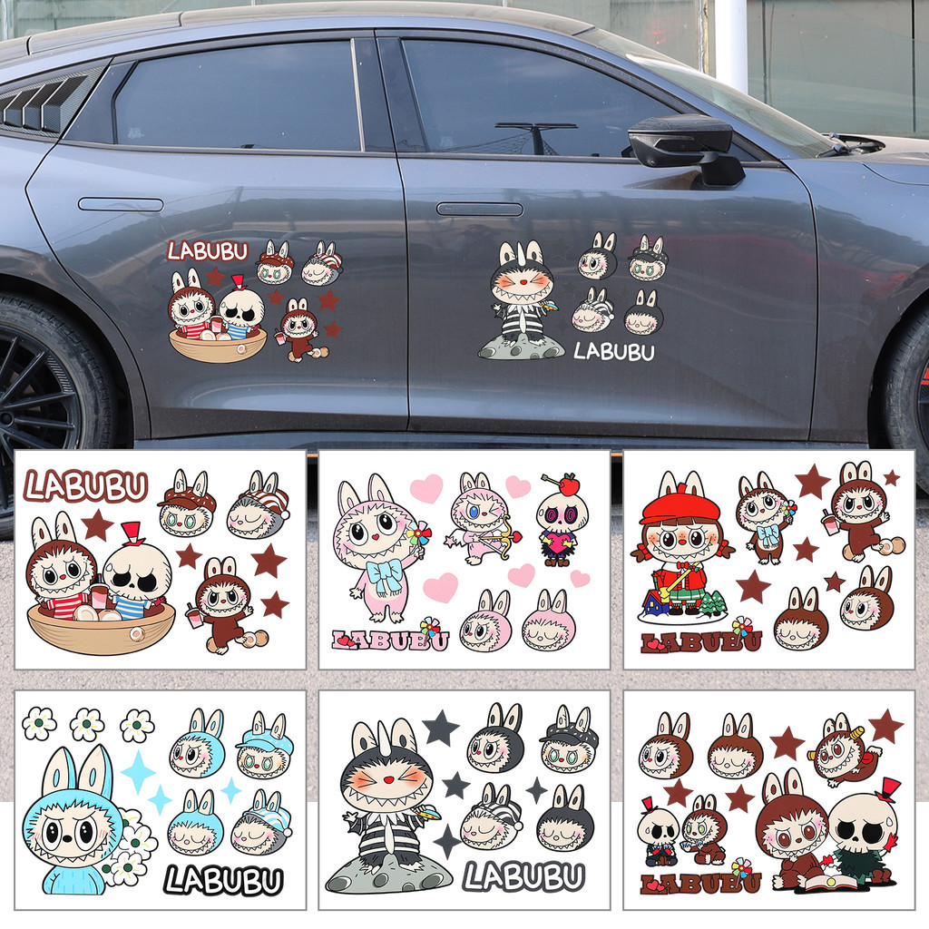 Cartoon Labubu The Monster Waterproof Car Styling Stickers Cute Small ...