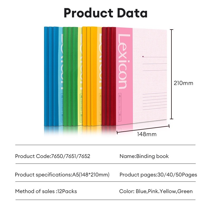 Deli Lexicon Adhesive Bound A5 Notebook 50 /40/30 Sheets | Shopee ...