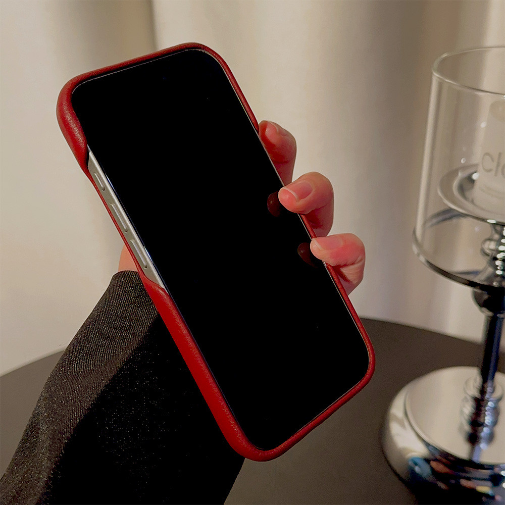 Luxury Bowknot Pendant New Year Red Leather Phone Case for IPhone 16 14 ...