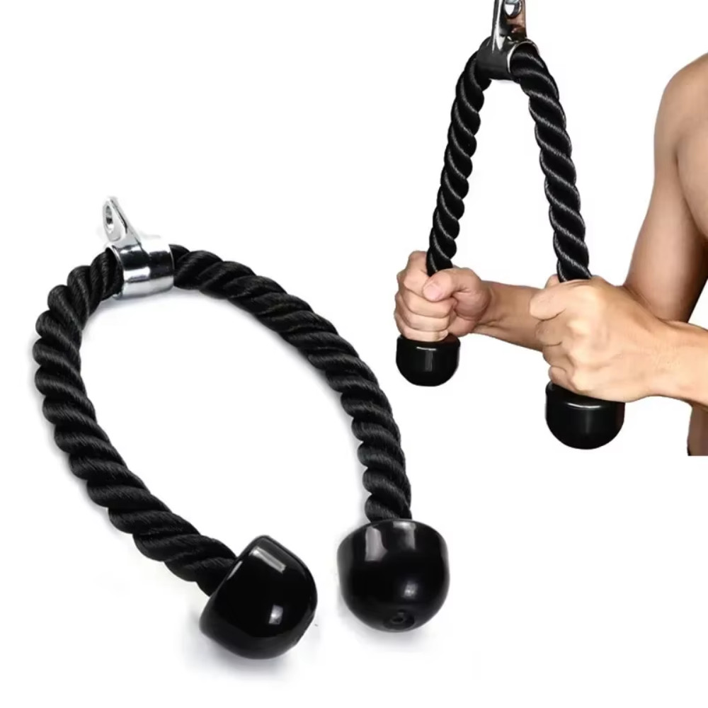 Double Handle Tricep Rope Pull Down Cord For Bodybuilding Exercise Gym ...