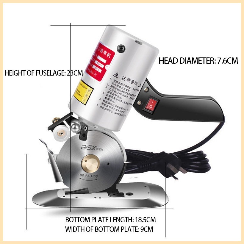 Electric Cloth Cutter Portable Round Knife Cloth Cutter 90mm/70mm Hand ...