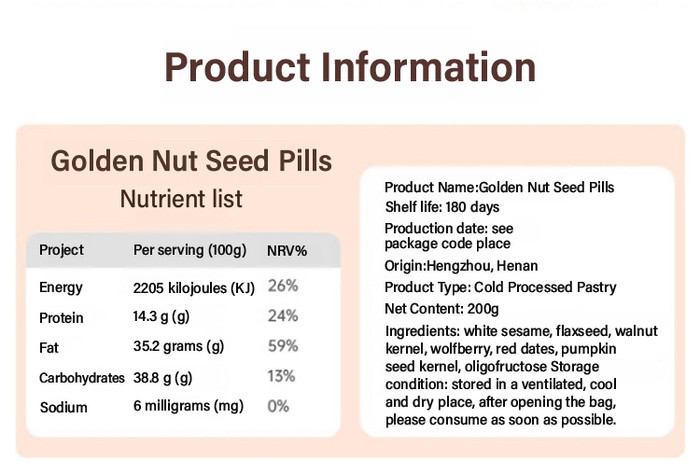 0 Sucrose Red Dates Walnuts and Flaxseed Pills Nourishing Black Sesame ...