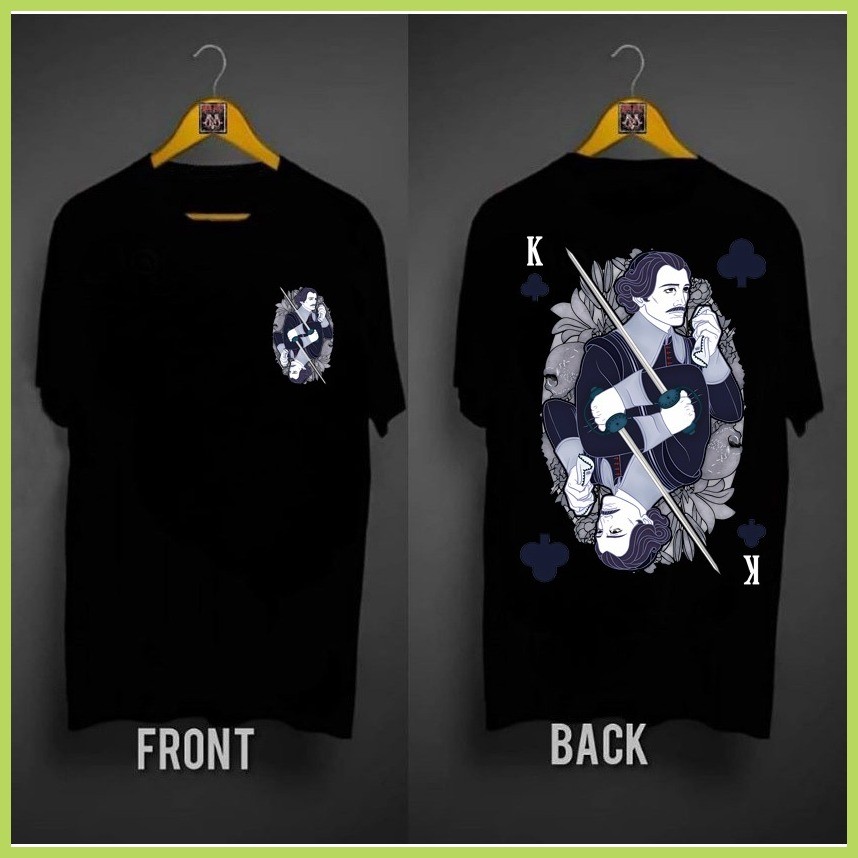 ∳ ☂ American Retro Fashion Alexandre Dumas Playing Card K print tshirt ...