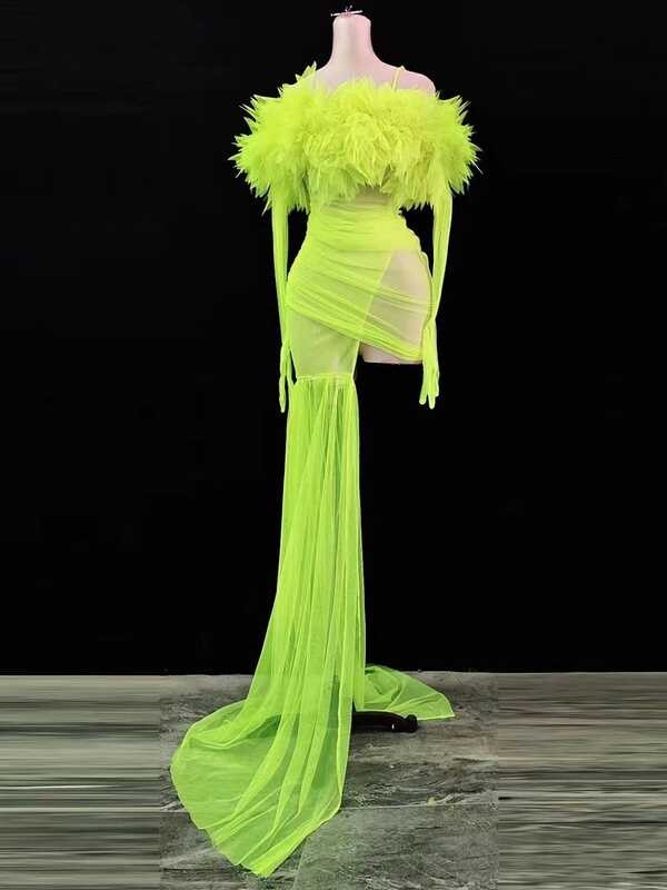 See Lace Through With Gloves Women Costume Latin Jazz Dance Stage Wear ...