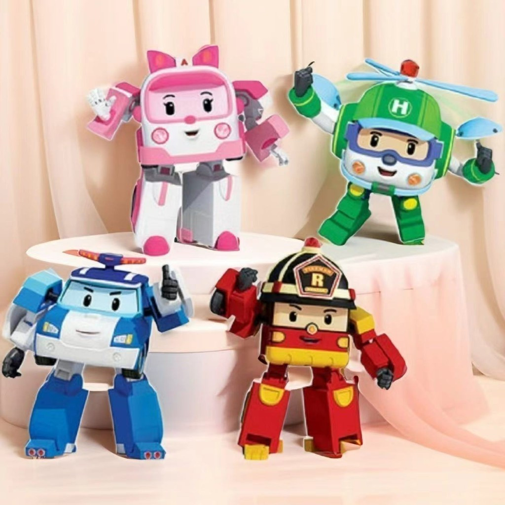 [Super cheap]Rescue Team Police Car POLI Deformation Series Toy AMBA ...