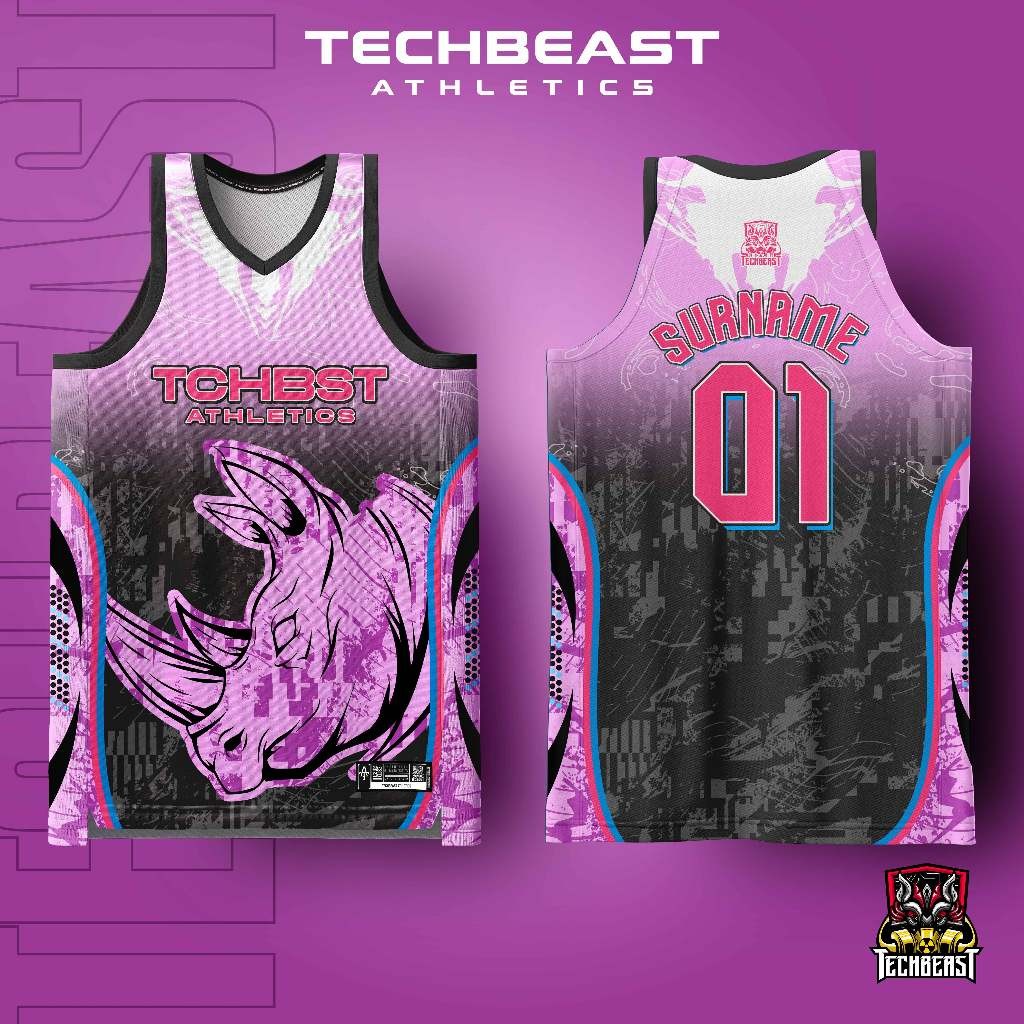 Techbeast Rhino Basketball Jersey Full Sublimation ( CUSTOM NAME + NUMBER ) | Shopee Philippines
