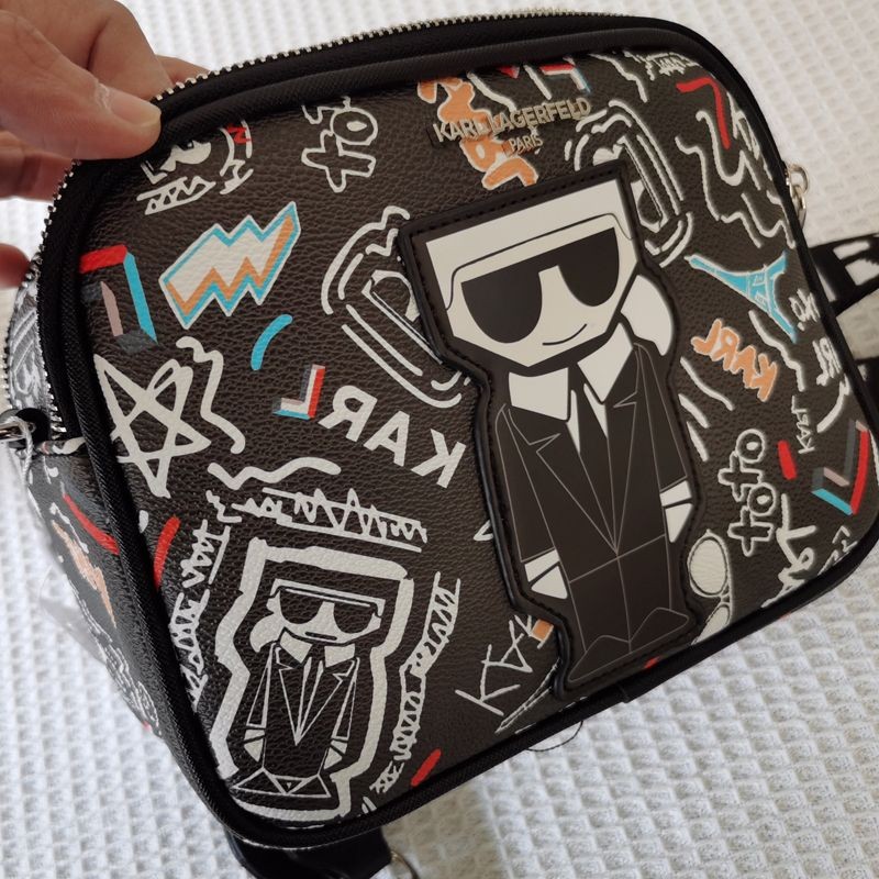 Karl Lagerfeld 2025 New Printed Kara Cartoon Character Single Shoulder ...