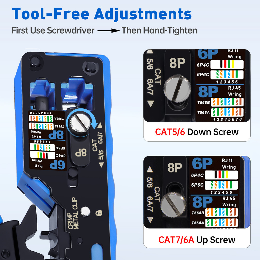 ZoeRax RJ45 Upgrade Cat7 Crimp Tool Ethernet Crimp Tool Wire Cutter ...