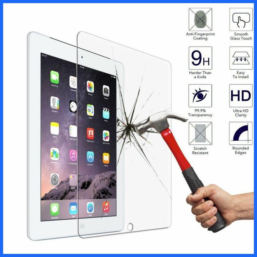 ☁ ┻ iPad 2/3/4 iPad mini 1/2/3/4/5 Air 1/2 Screen Protector Clear Tempered Glass 9H Film ...