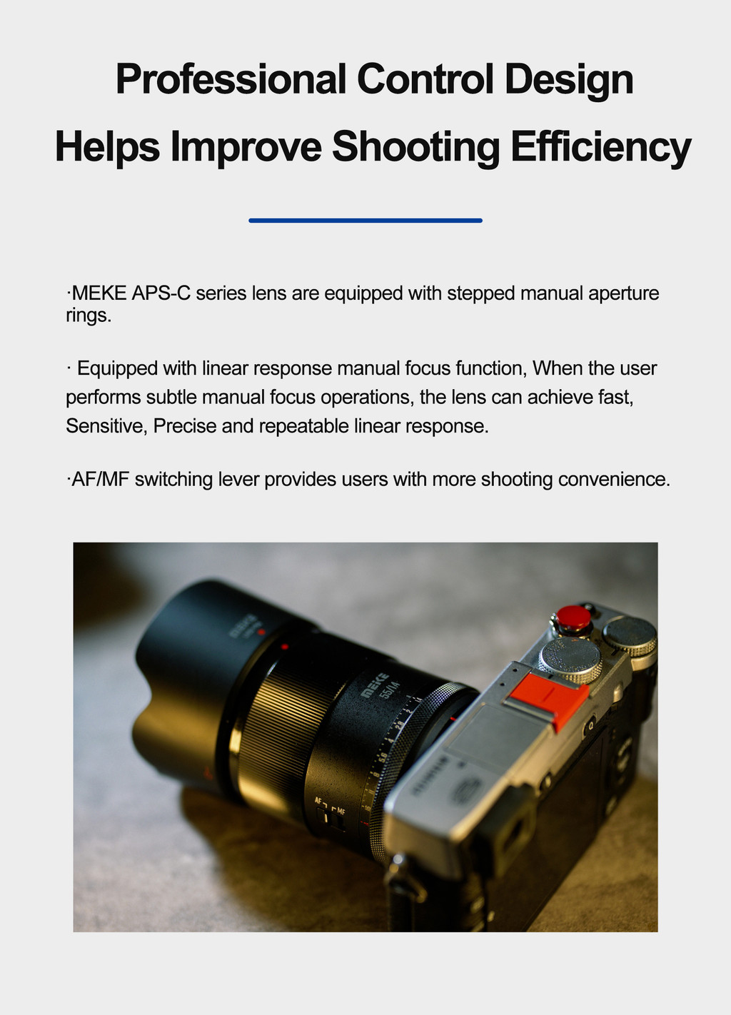 Meike 55mm F1.4 Auto Focus AF APS-C Large Aperture Prime Cameras Portrait Lens For XF Z E ...