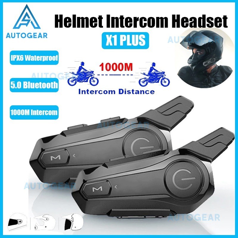 2PCS Motorcycle Bluetooth Motorcycle Helmet Intercom Headset E1 ...