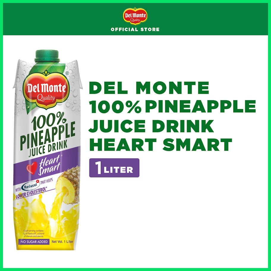 ∇ ♕ DEL MONTE 100% Pineapple Juice Drink Heart Smart with Reducol for ...