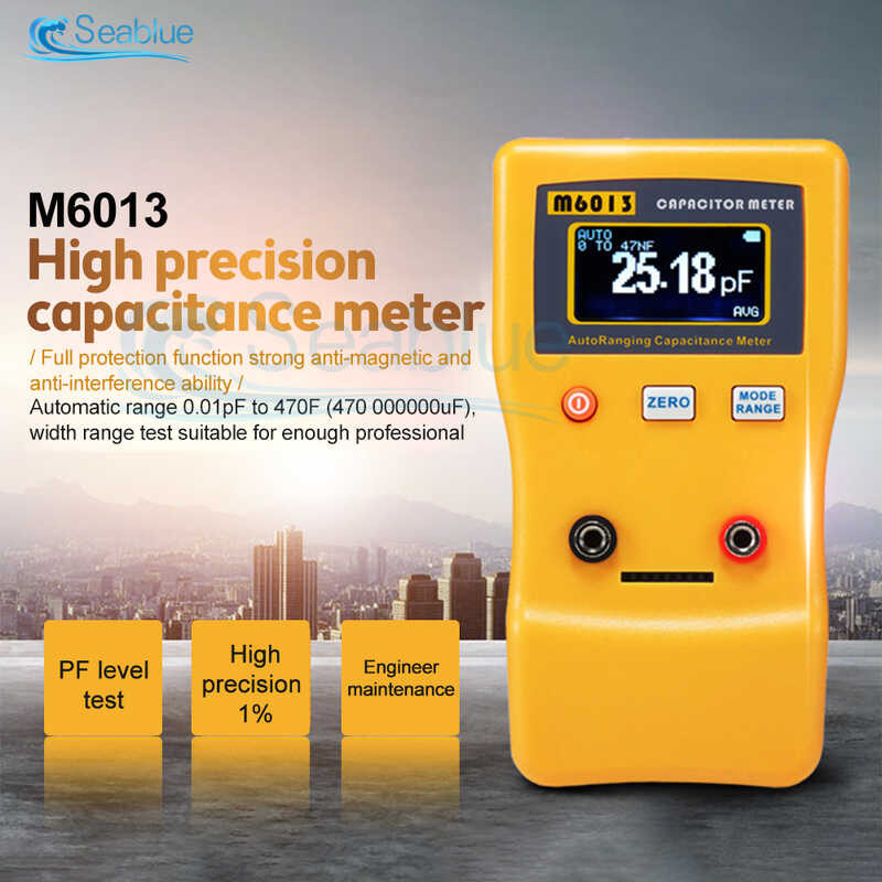 M6013 ESR Capacitance Ohm Meter Professional Digital Capacitance Resistance Capacitor Circuit ...