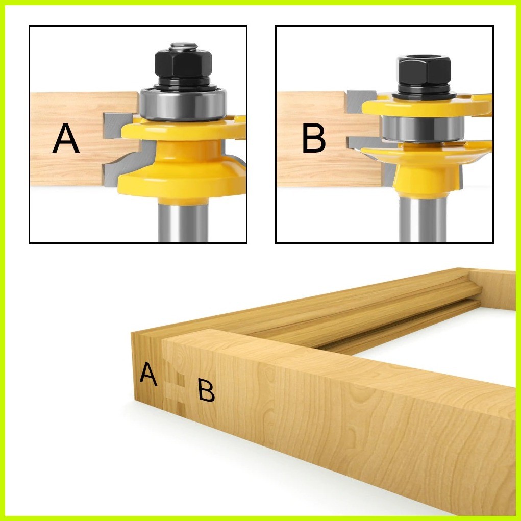 ∇ YN 1/2 Shank Ogee Rail and Stile Router Bit Set,Panel Raised Cabinet ...