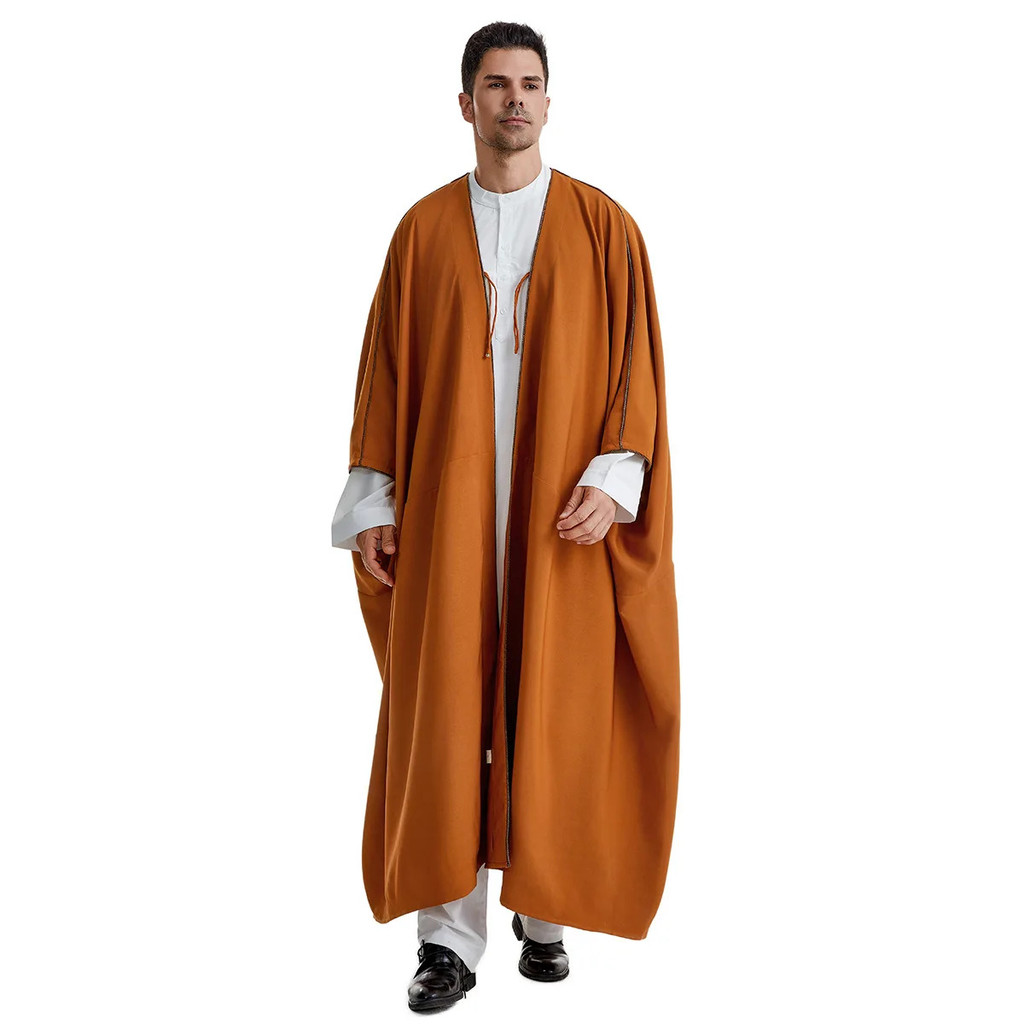 Islam Men Jubba Thobe Kimono Cardigan Eid Ramadan Djellaba Muslim Dress ...