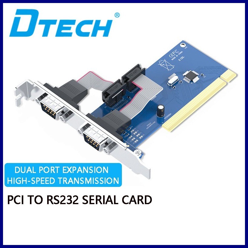 DTECH 2 Port PCI Serial Card PCI to COM Port DB9 RS232 Expansion Adapter for Desktop Computer PC ...
