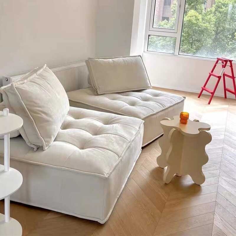 Butter tofu block sofa, single person, minimalist technology, cloth ...
