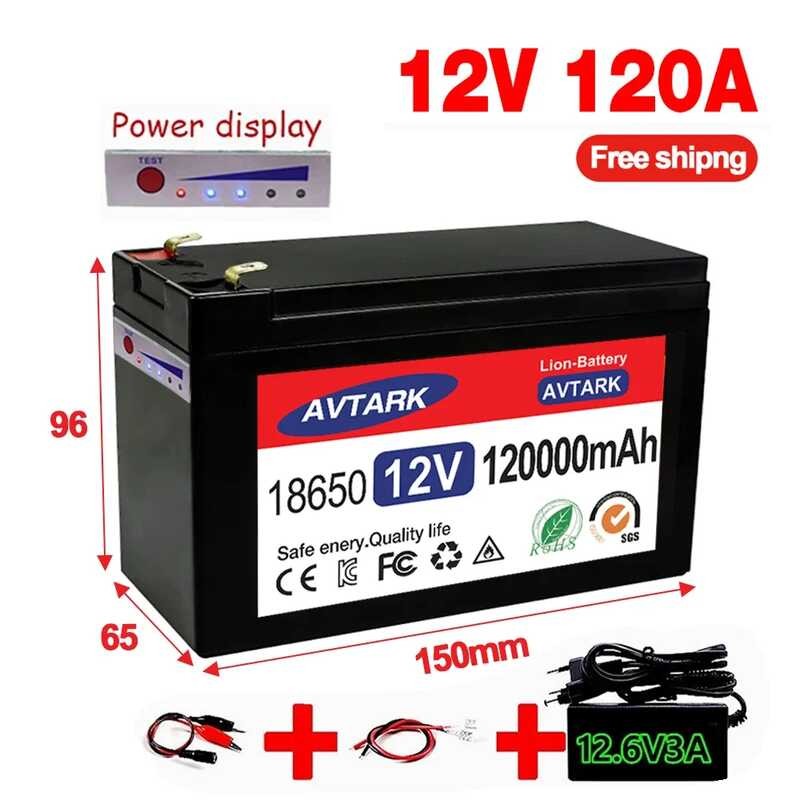 1 12V 120Ah 120000Mah 18650 Lithium Battery For Solar Built-In High ...