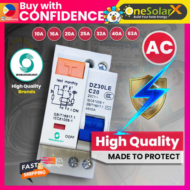 RCBO MCB Residual Circuit Breaker 10A/16A/20A/25A/32A/40A63a With Over ...