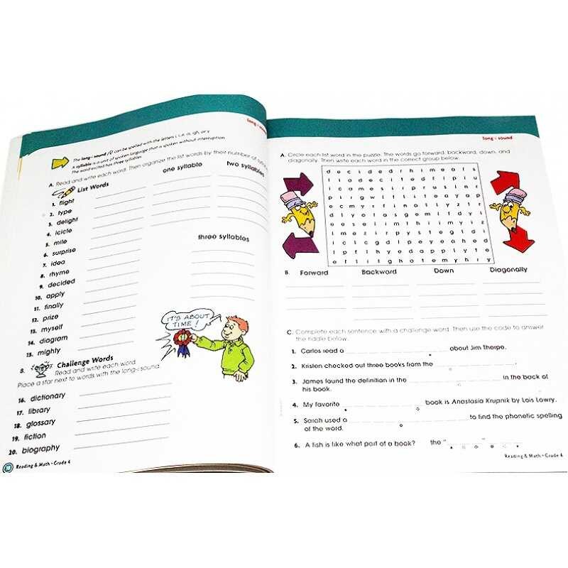 Scholastic Math Jumbo Practice Book for Grade 4 English Reading and ...
