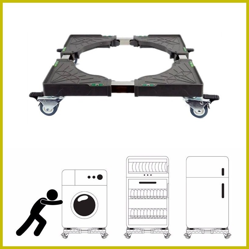 ⭐ ♒ Movable Base Stand Adjustable Refrigerator Floor Trolley Fridge ...
