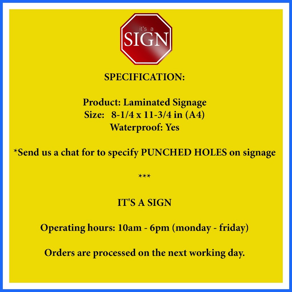 ⛅ Falling Objects Construction Sign - Laminated Signage - A4 Size ...