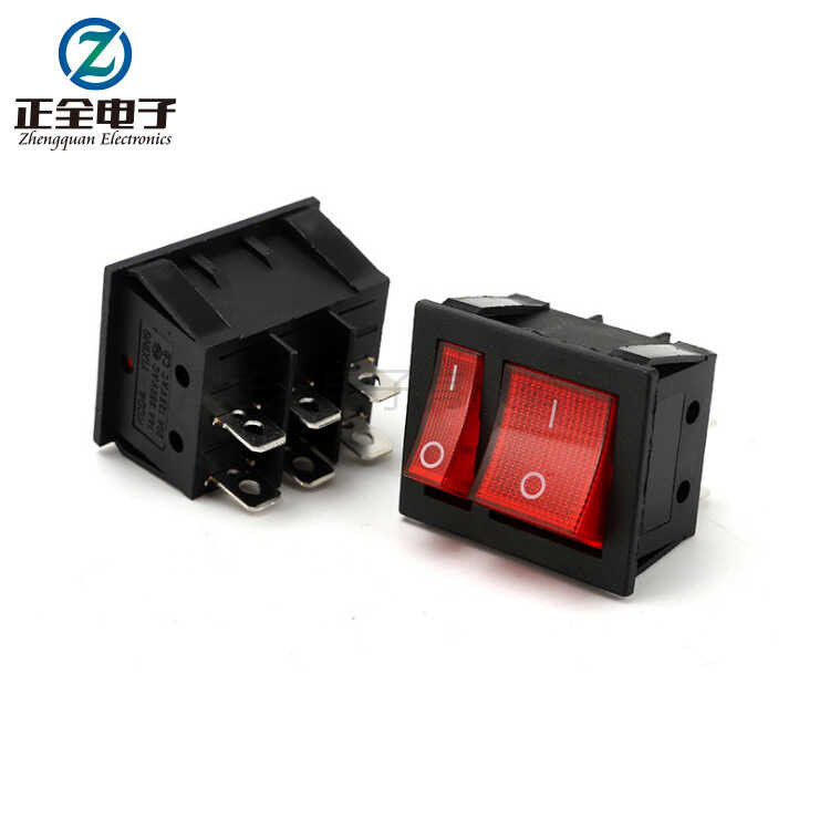 Triple light boat type switch KCD9 3-link button rocker switch white 8 ...