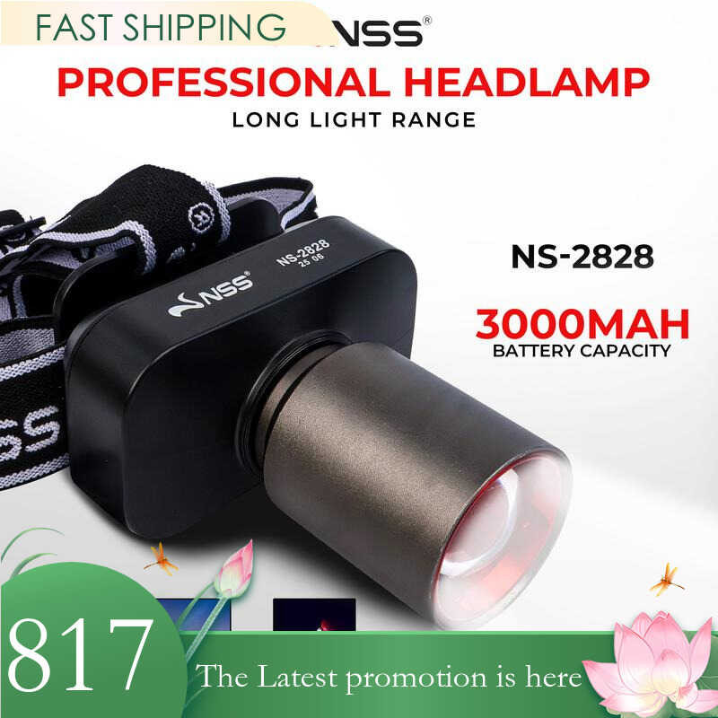 NSS PROFESSIONAL High-Beam HEADLIGHT FLASHLIGHT HEADLAMP RECHARGEABLE ...