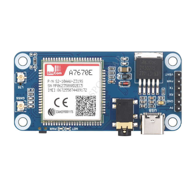 Raspberry Pi A7670E Expansion Board Cat-1/GSM/GPRS/GNSS LTE Cat-1/2G ...