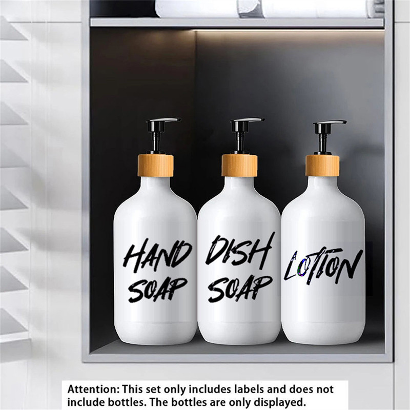 Waterproof Soap Dispenser Labels - Stain-Resistant, Reusable Stickers ...