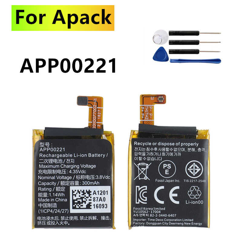 New Original Battery 300mAh For Apack APP00221 Watch Batteria 1ICP4/24/ ...