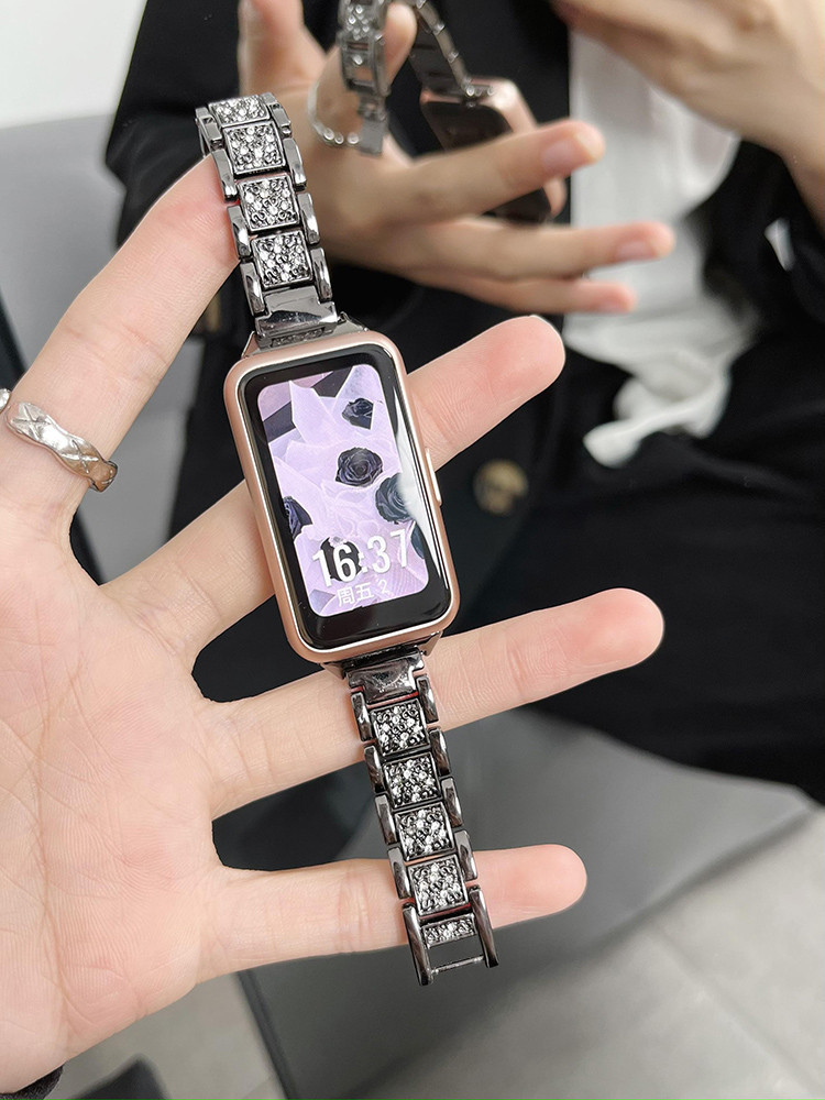 NiSTAR Fashion slim luxury diamond metal Strap for HUAWEI Smart Band 9 ...