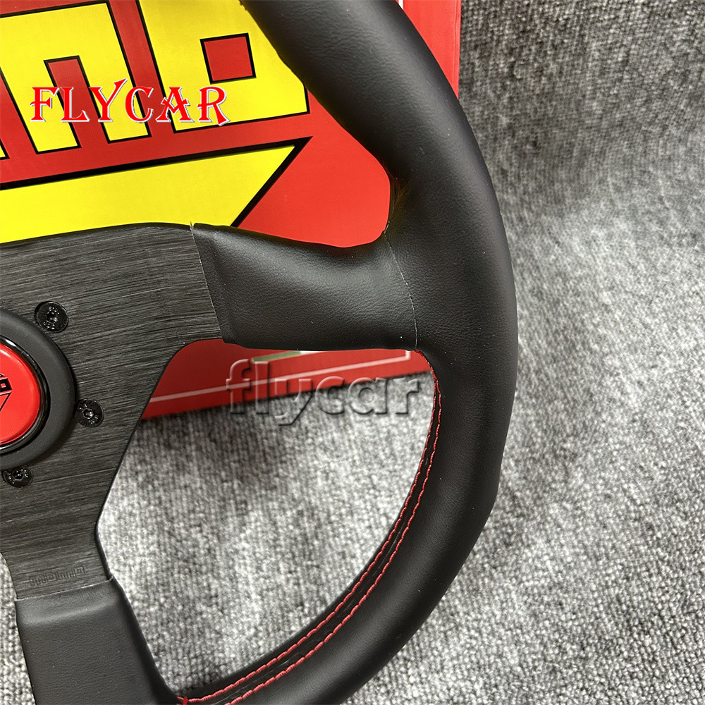 14inch MOMO V1 Leather Engraved Competitive Universal Racing Sport ...
